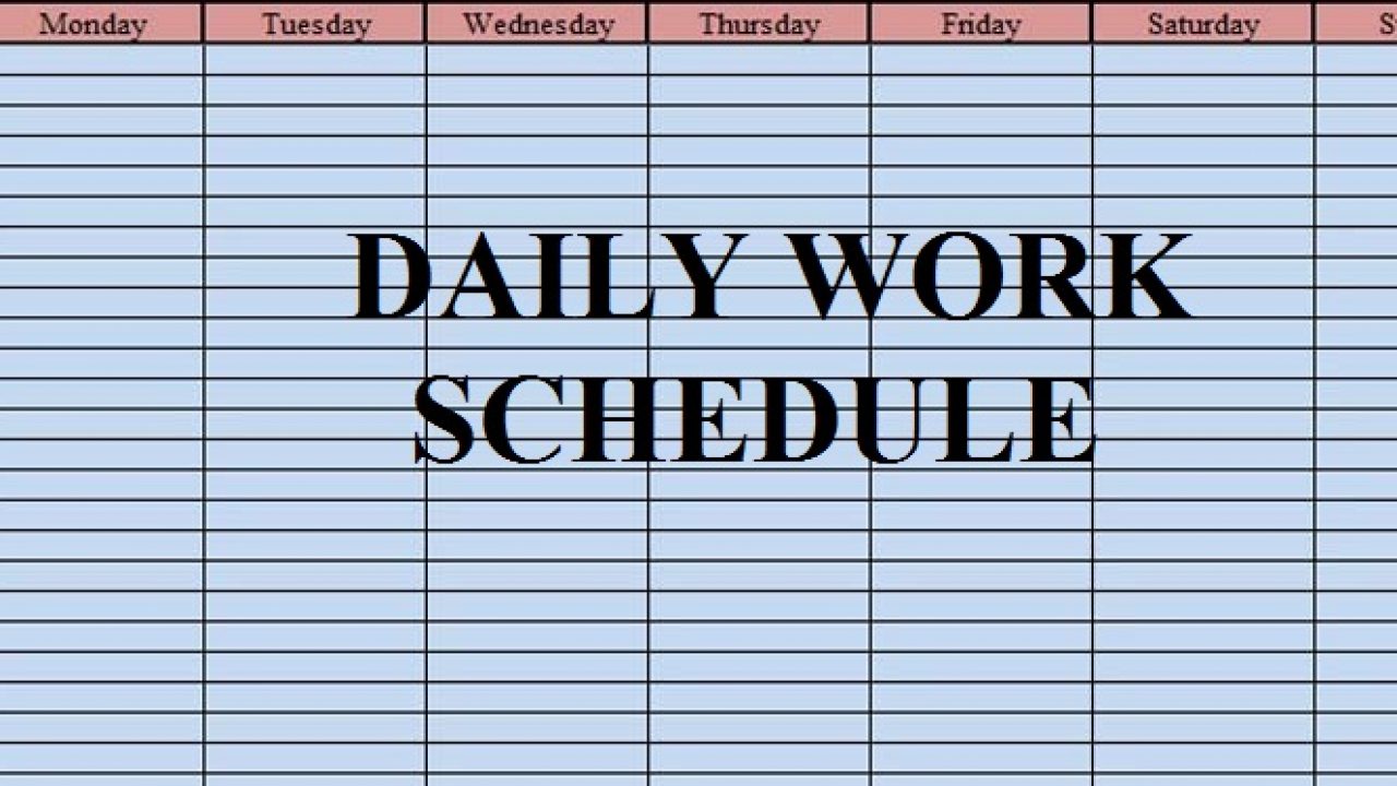 Daily Timeline Excel Template Master Template