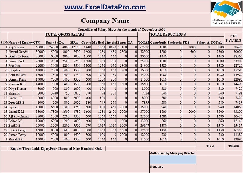 Download Salary Sheet Excel Template ExcelDataPro Download Salary Sheet Excel Template ExcelDataPro